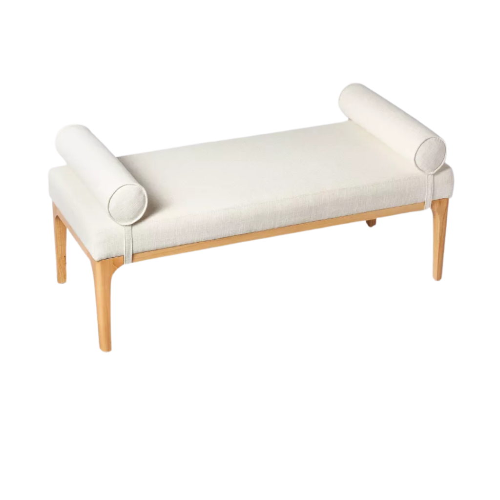 Anna White Linen Bench – The Confetti Studio